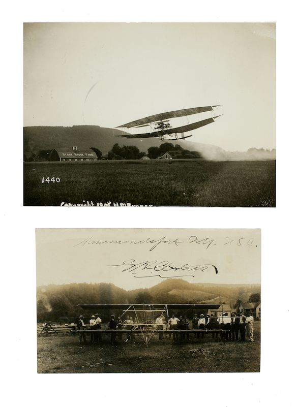 Bonhams : JUNE BUG AND CURTISS NO. 1. 2 black and white photographs,