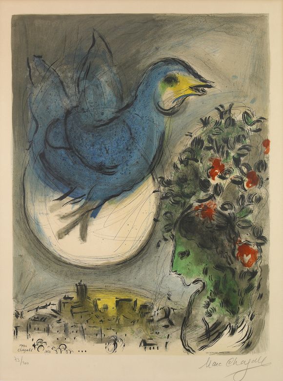 Bonhams : After Marc Chagall (Russian/French, 1887-1985); by Charles Sorlier The Blue Bird;