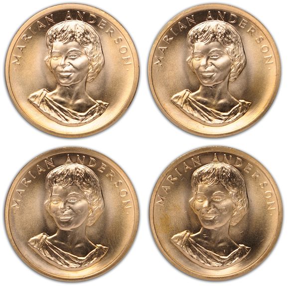 Bonhams : 1980 Marion Anderson Half Ounce American Arts Gold Medals (4)