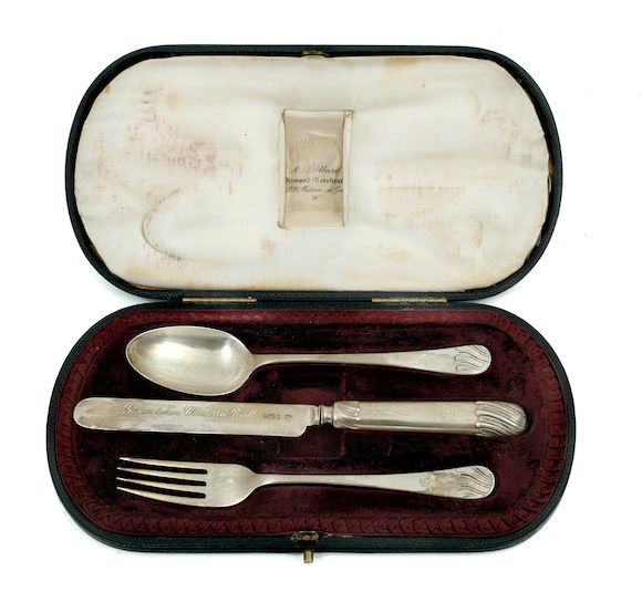 Bonhams : [OCEANIC STEAM NAVIGATION] A souvenir youth flatware set ...