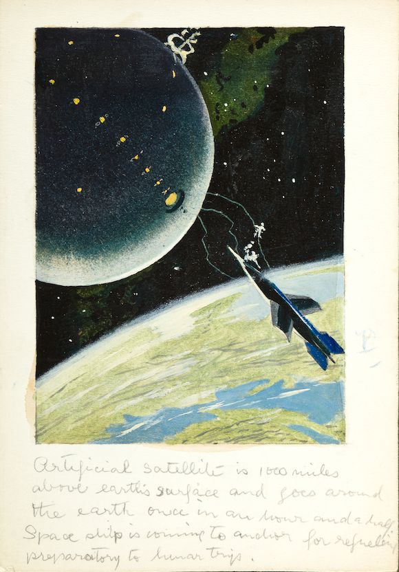 Bonhams : CHESLEY BONESTELL ORIGINAL ILLUSTRATION. Original gouache on ...