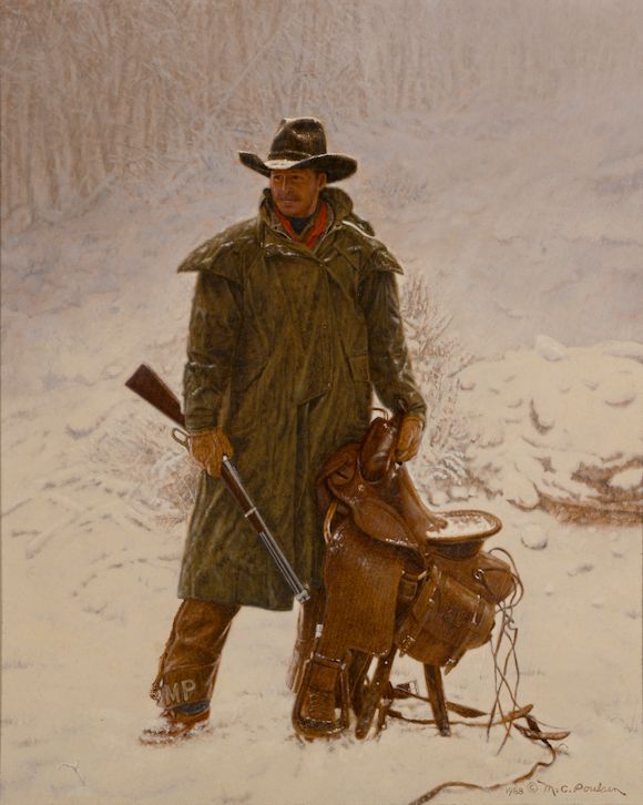 Bonhams : Mike C. Poulsen (American, born 1953) Artist in hunting gear ...