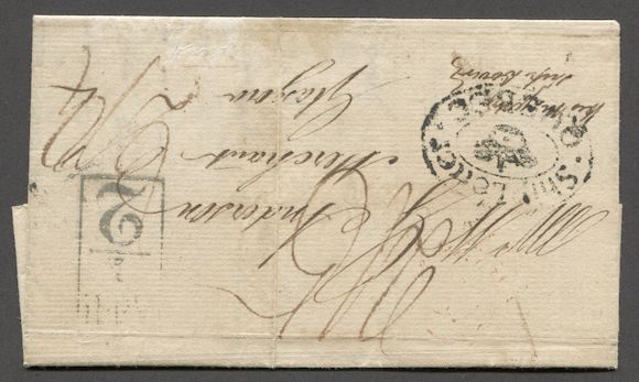 Bonhams : Crown Ship Letter Quebec good strike of the oval on 1814 ...