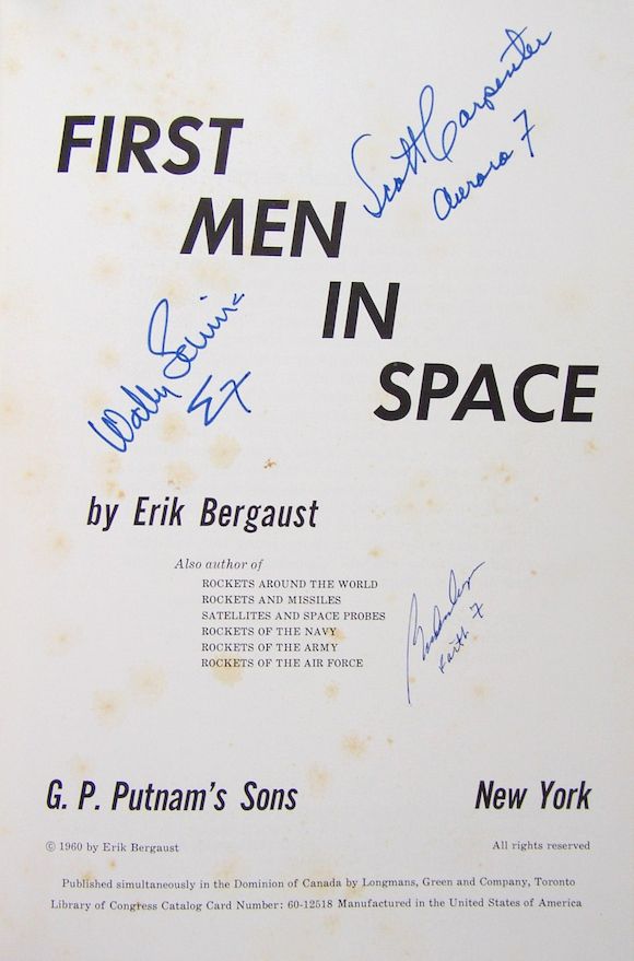 Bonhams : FIRST MEN IN SPACE—SIGNED. BERGAUST, ERIK. First Men in Space ...