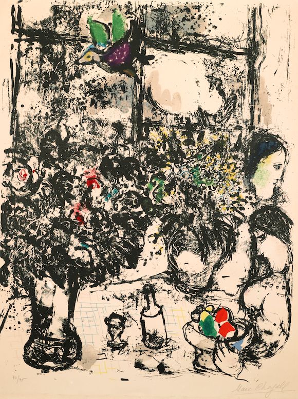 Bonhams : Marc Chagall (Russian/French, 1887-1985); Nature Morte au Bouquet;