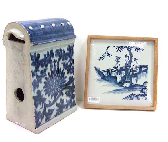 Bonhams : Two Chinese blue and white porcelain tiles
