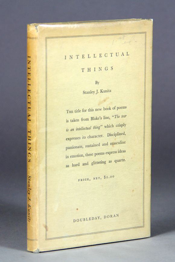Bonhams : KUNITZ, STANLEY J. Intellectual Things. Garden City ...