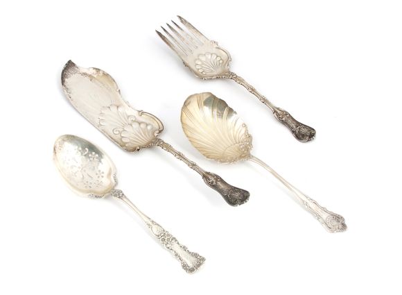 Bonhams : An assembled group American sterling silver serving flatware ...