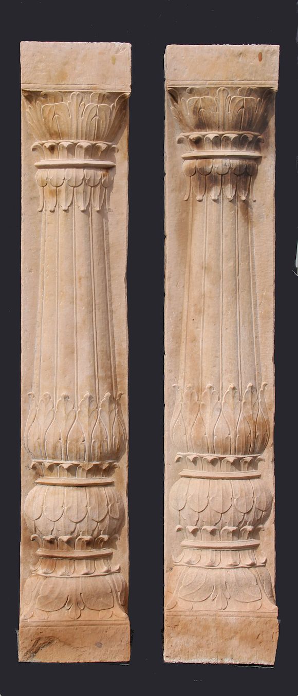 Bonhams : A pair of Classical style stone pilasters