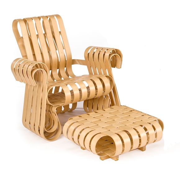 Bonhams : A Frank Gehry Powerplay chair and Sidekick ottoman Knoll ...