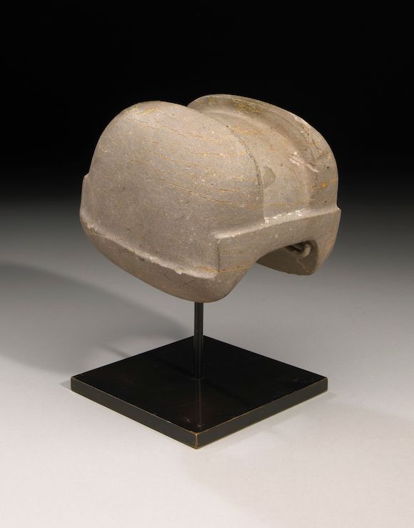 Bonhams : Olmec Stone Ritual Helmet, Las Bocas, Middle Preclassic, ca ...
