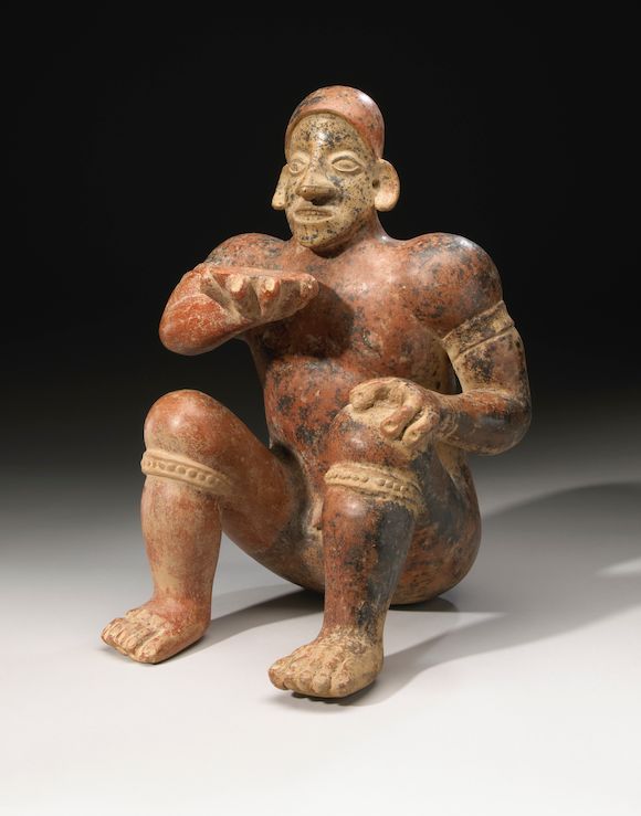 Bonhams : Large Jalisco Seated Wrestler, Ameca-Etzatlán Style ...