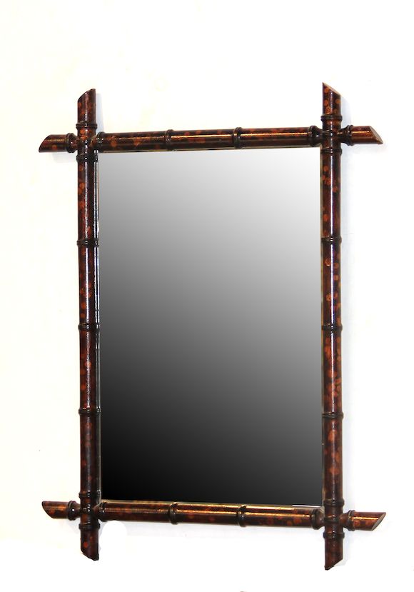 Bonhams : A pair of faux tortoise framed mirrors