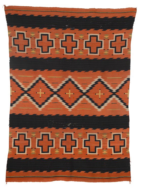 Bonhams : A Navajo early transitional Moki blanket