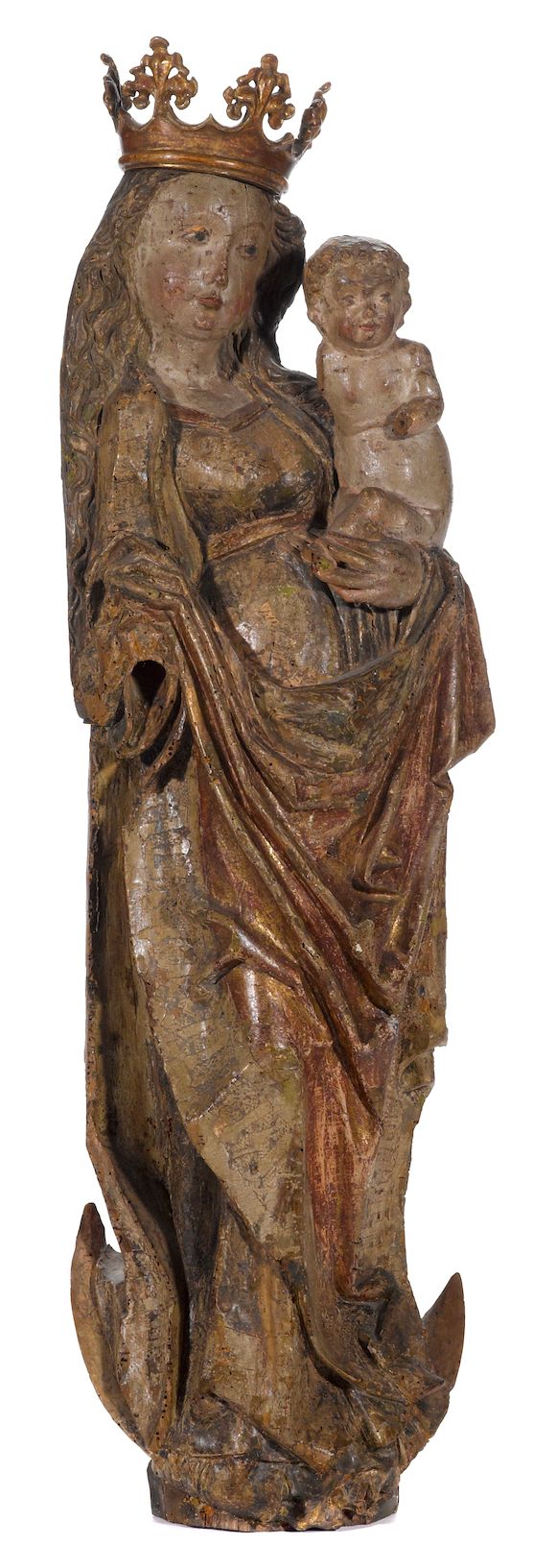 Bonhams : A Flemish late Gothic carved wood, polychrome decorated and ...