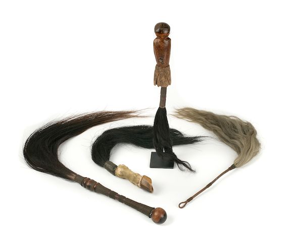 Bonhams : Three Fly Whisks, South Africa, together with another Fly ...