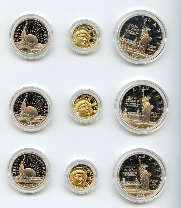 Bonhams : 1986 3 Piece Statue of Liberty Proof Set
