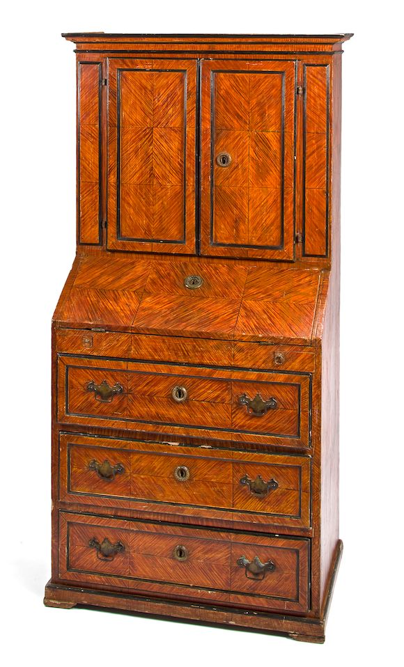 Bonhams : An Italian Neoclassical faux bois painted bureau cabinet