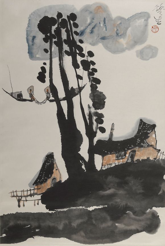 Bonhams : Li Huasheng (b. 1944) Fishermen