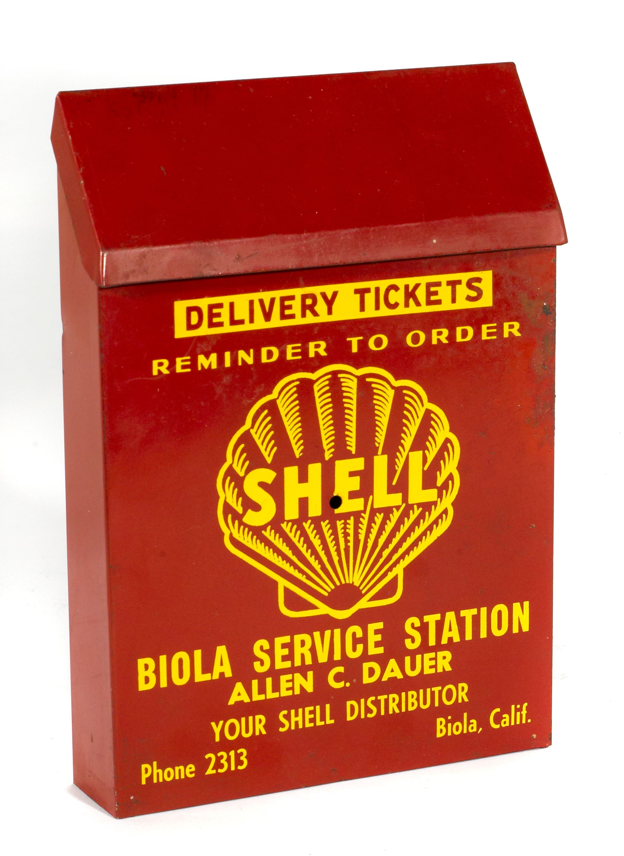 Bonhams Cars : A Shell delivery ticket box, c.30s,