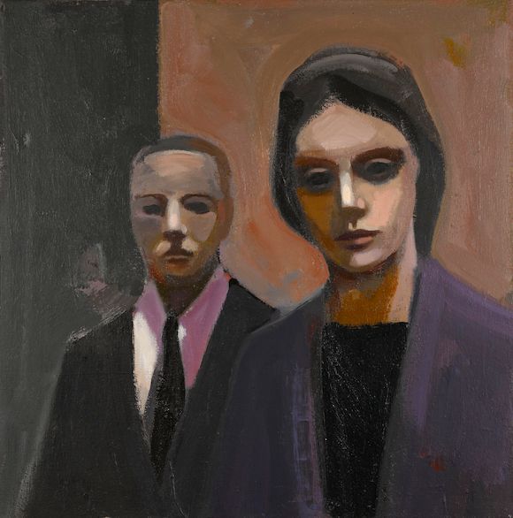 Bonhams : James Weeks (1922-1998) Double Portrait, 1964-65 27 3/4 x 27 ...