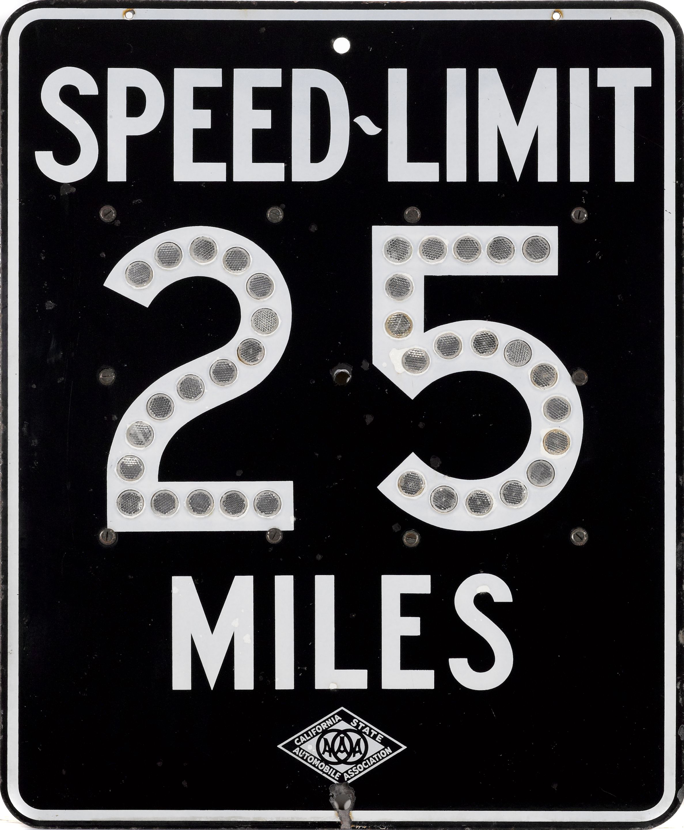 Bonhams Cars : A 25 MPH Speed Limit sign, 1975,