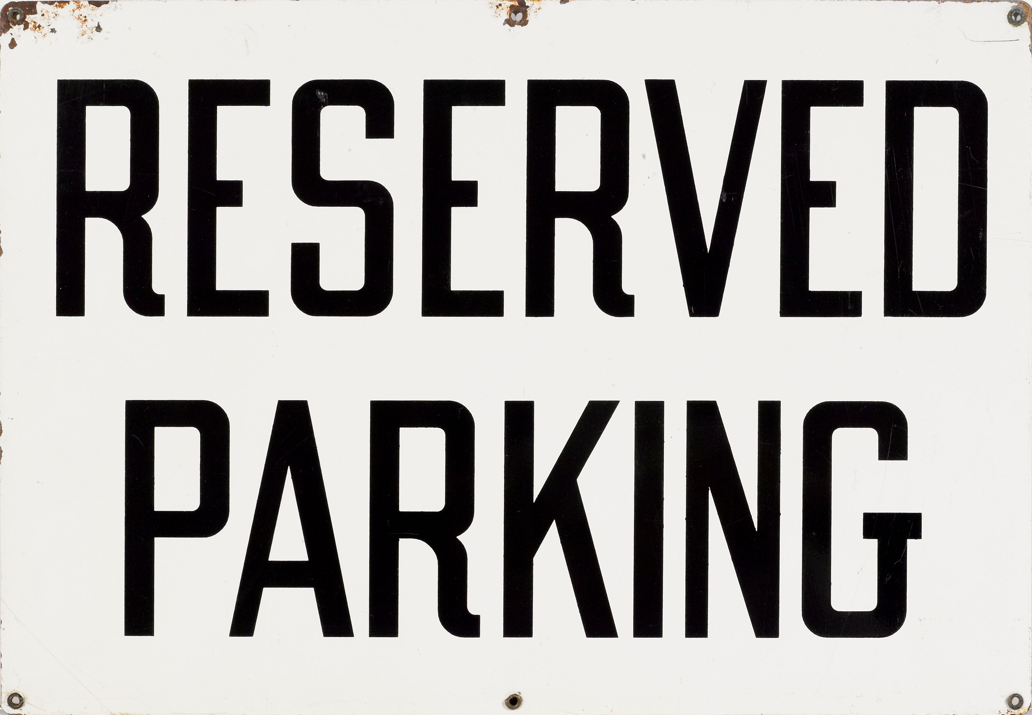 Bonhams Cars : A Reserved Parking sign, c.50s,