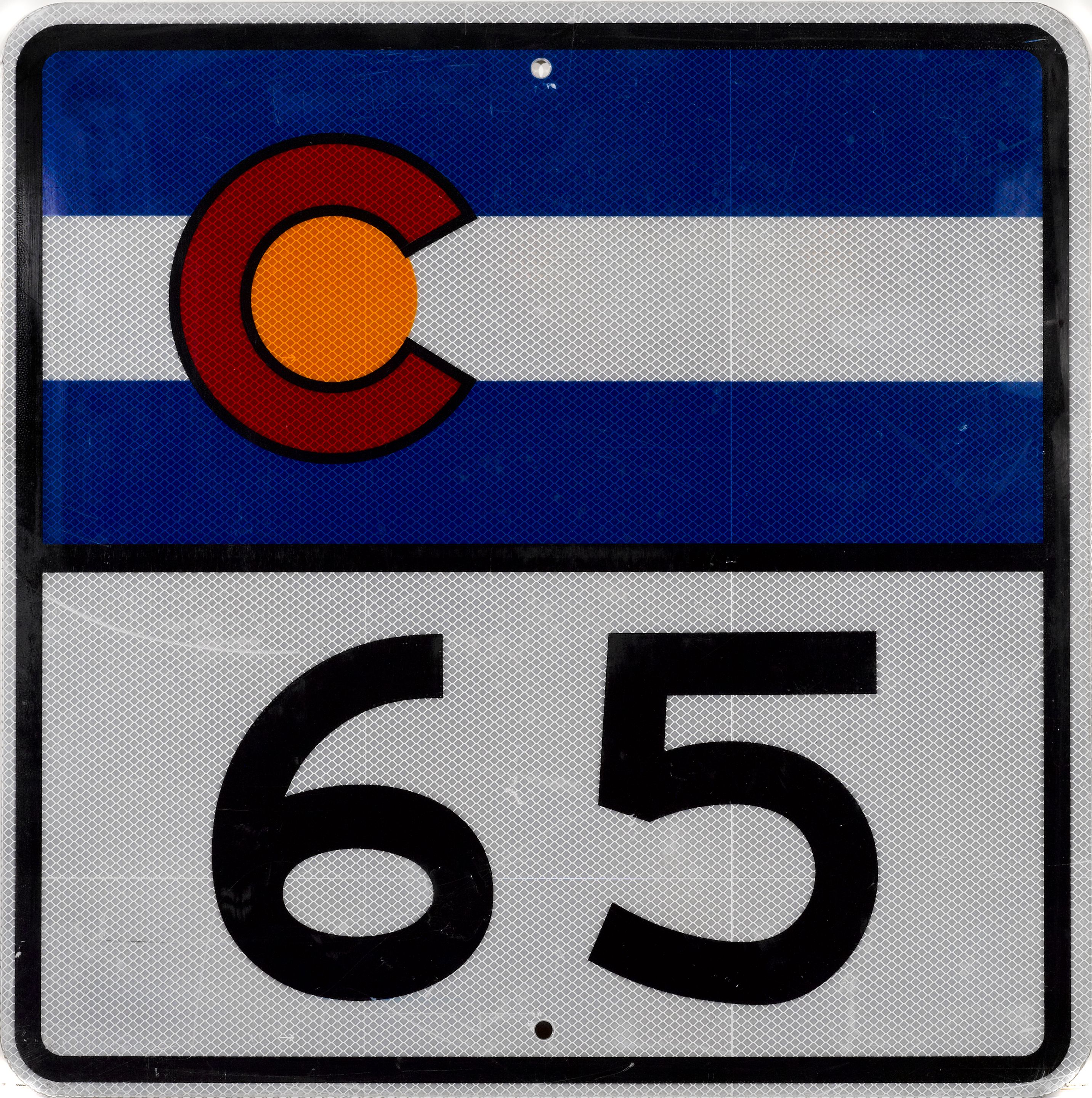 Bonhams Cars : A Colorado highway 65 sign,