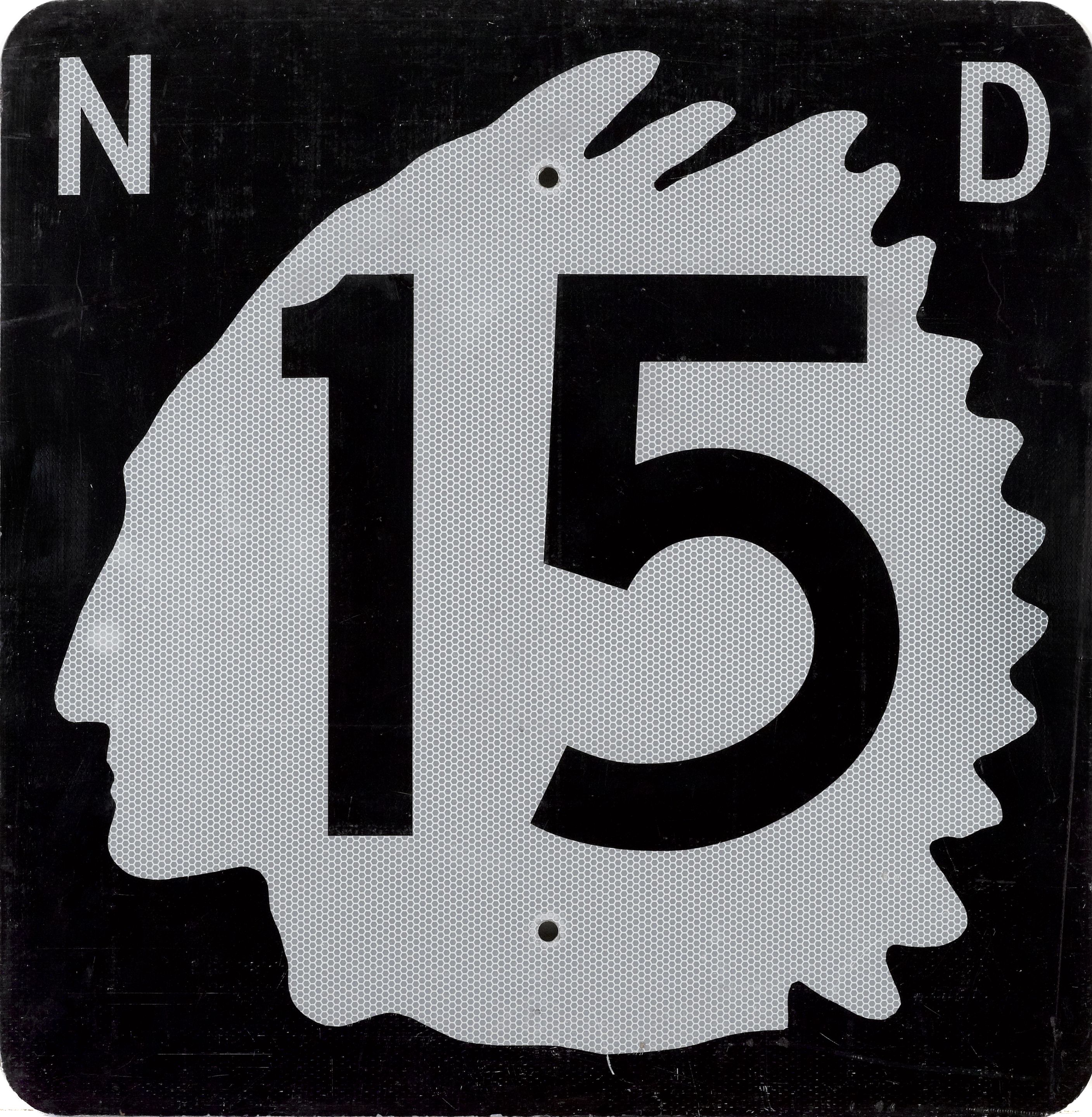 Bonhams Cars : A North Dakota highway 15 sign,