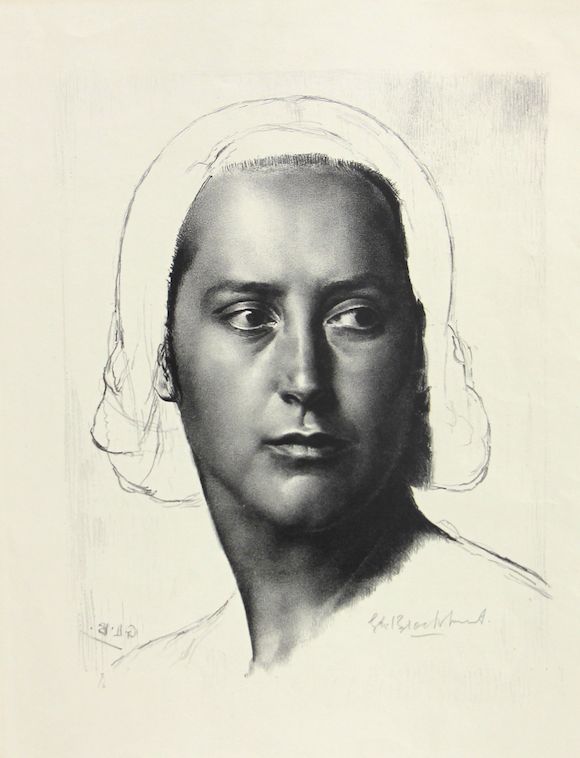 Bonhams : Gerald Leslie Brockhurst (British, 1891-1978); Head of a Girl ...