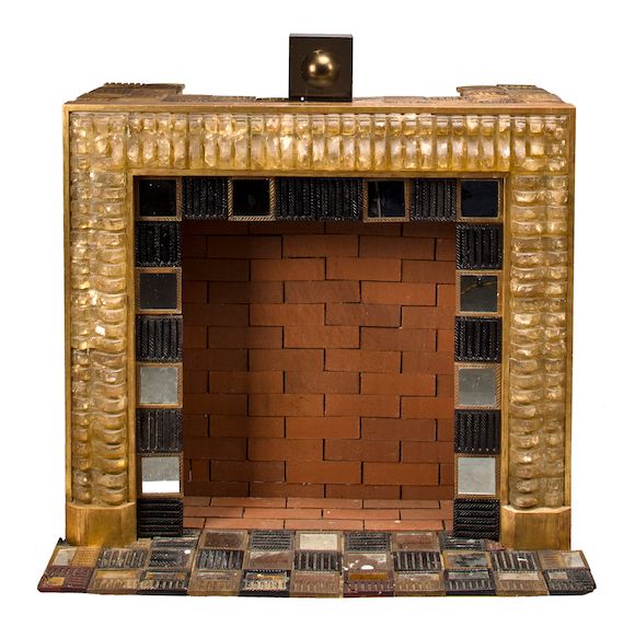Bonhams : An Edward Zajac gilt glass mounted giltwood chimney surround ...
