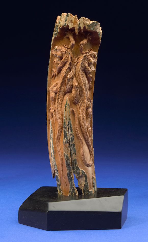 Bonhams : Fossil Wooly Mammoth Carving