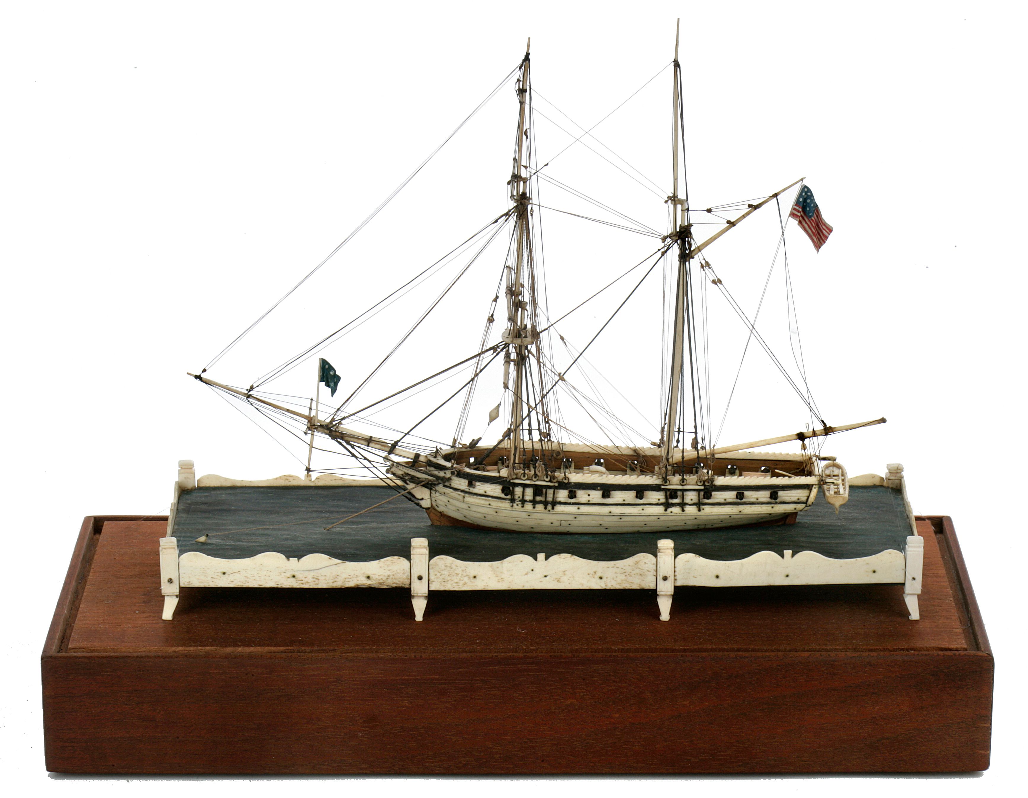 Bonhams : A Napoleonic Prisoner-of-War bone ship model of a naval ...
