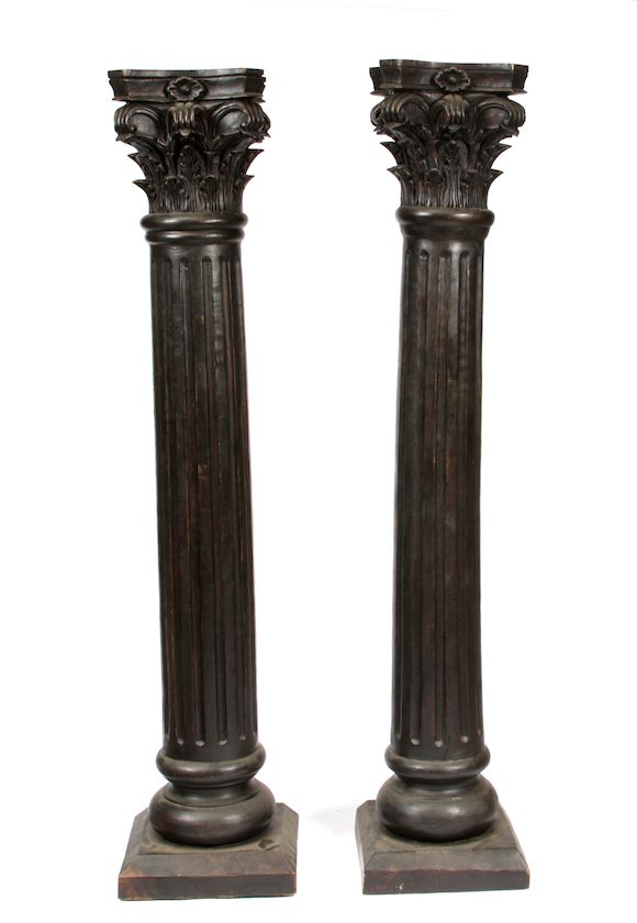 Bonhams : A pair of paint decorated Corinthian columns