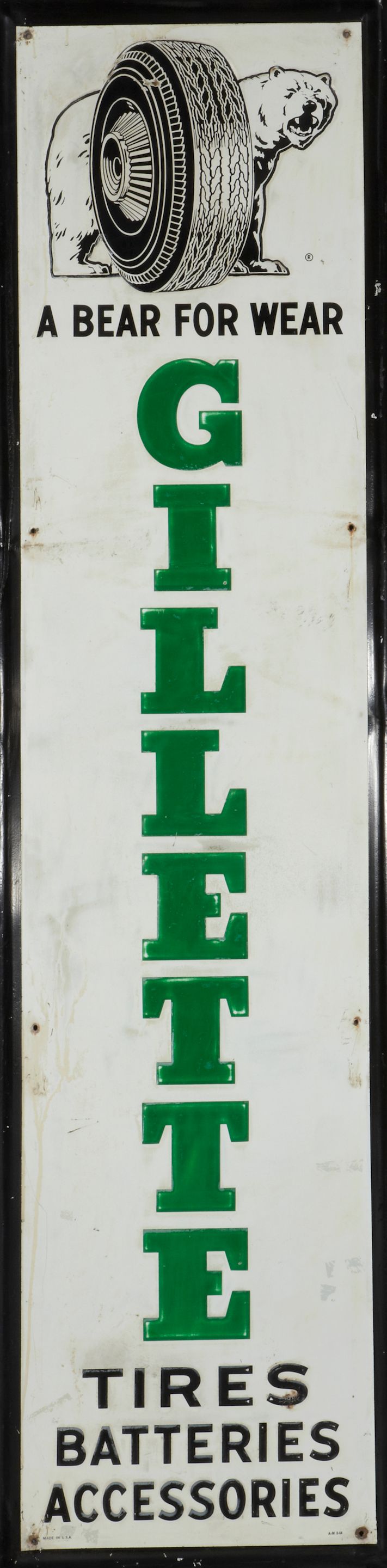 Bonhams Cars : A Gillette Tires sign, 1964,