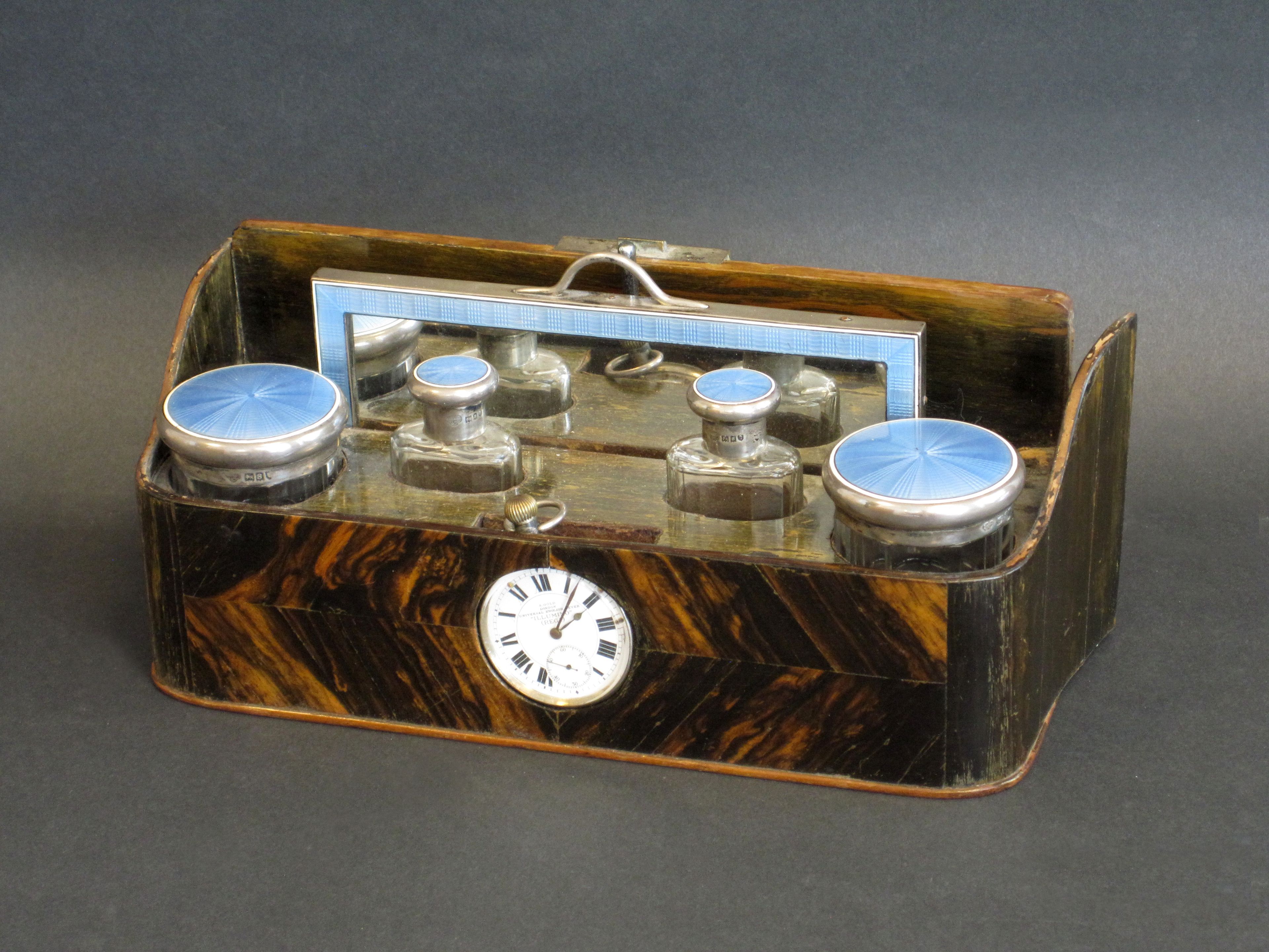Bonhams Cars : An automobile rear-seat veneered wood vanity with fitted ...