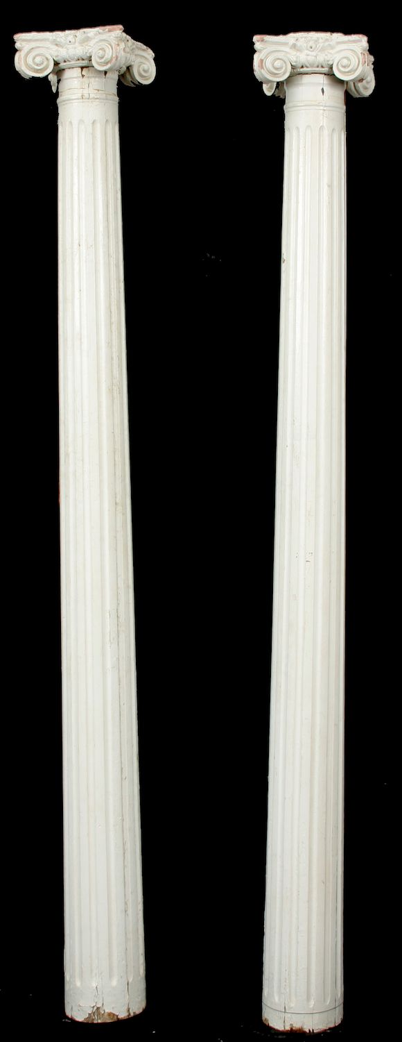 Bonhams : A pair of paint decorated Ionic columns