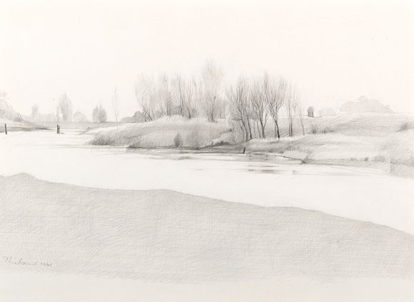 Bonhams : Wayne Thiebaud (born 1920) Landscape, 1965 9 1/2 x 12 3/4in ...