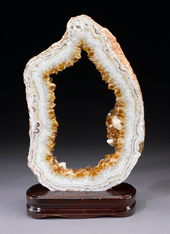 Bonhams : Citrine Geode Cross Section