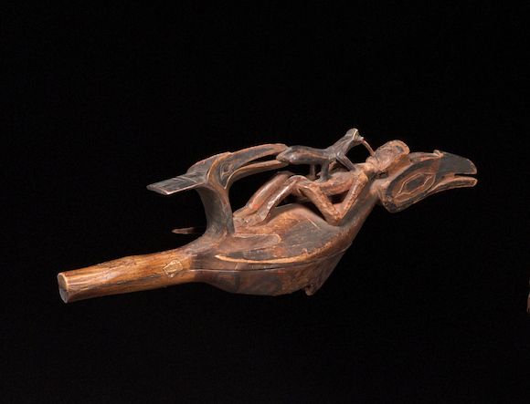 Bonhams : A Tlingit raven rattle