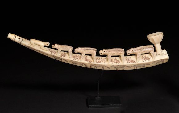Bonhams : An Eskimo ivory pipe