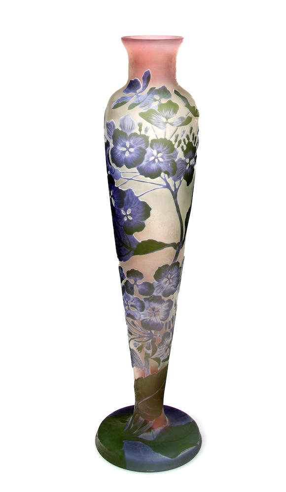 Bonhams A Gallé Cameo Glass Hydrangea Vase Circa 1900