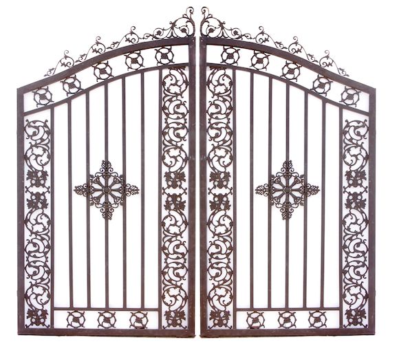 Bonhams : An imposing pair of wrought iron gates