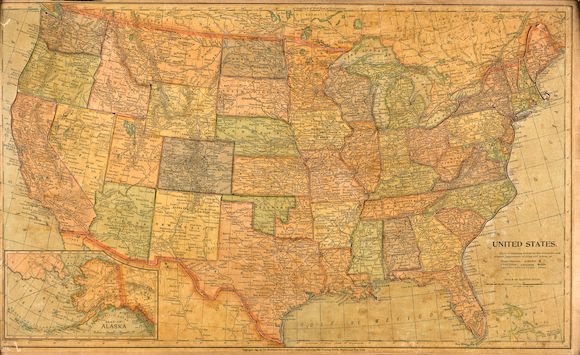 Bonhams : MAP PUZZLE. Educational Sectional Map of the United States ...