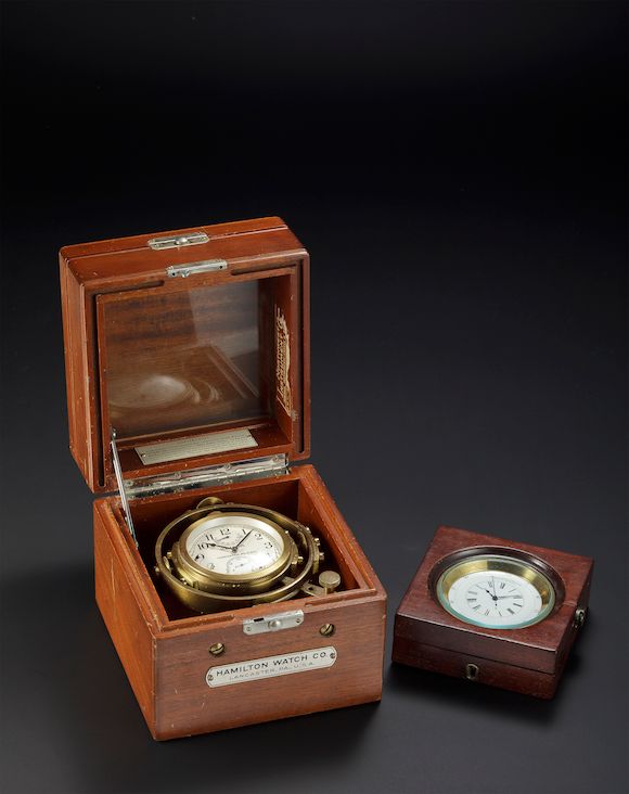 Bonhams : W. & J.T. Blackwood, North Shields. A mahogany boxed center seconds lever hack ...