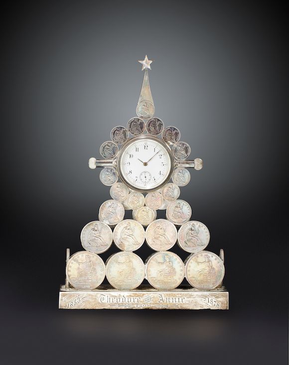 Bonhams : A remarkable desk clock made from United States silver ...