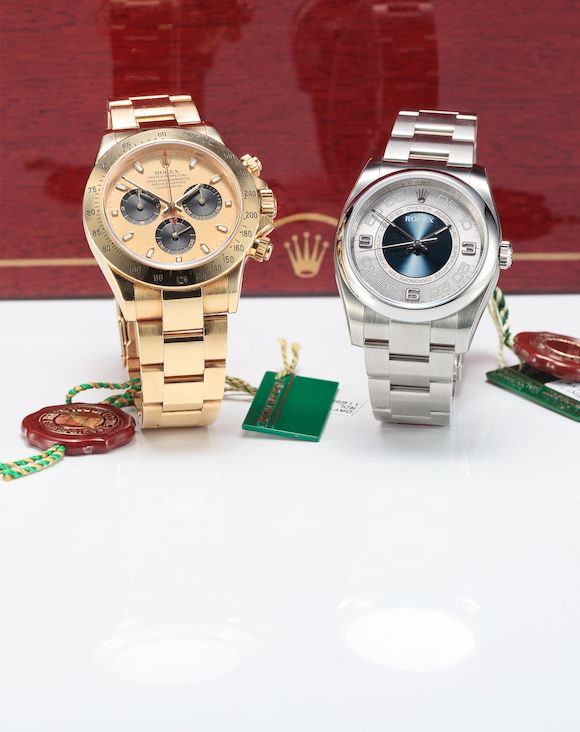 Bonhams : Rolex. A fine 18K gold automatic tachymeter chronograph ...