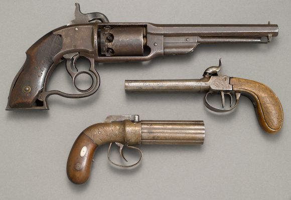 Bonhams : A group of three American handguns attributed to outlaw Creed ...