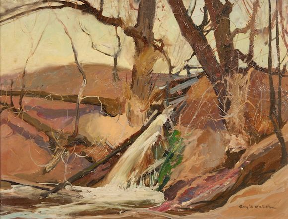 Bonhams : Roy Martell Mason (American, 1886-1972) Spillway 12 x 16in