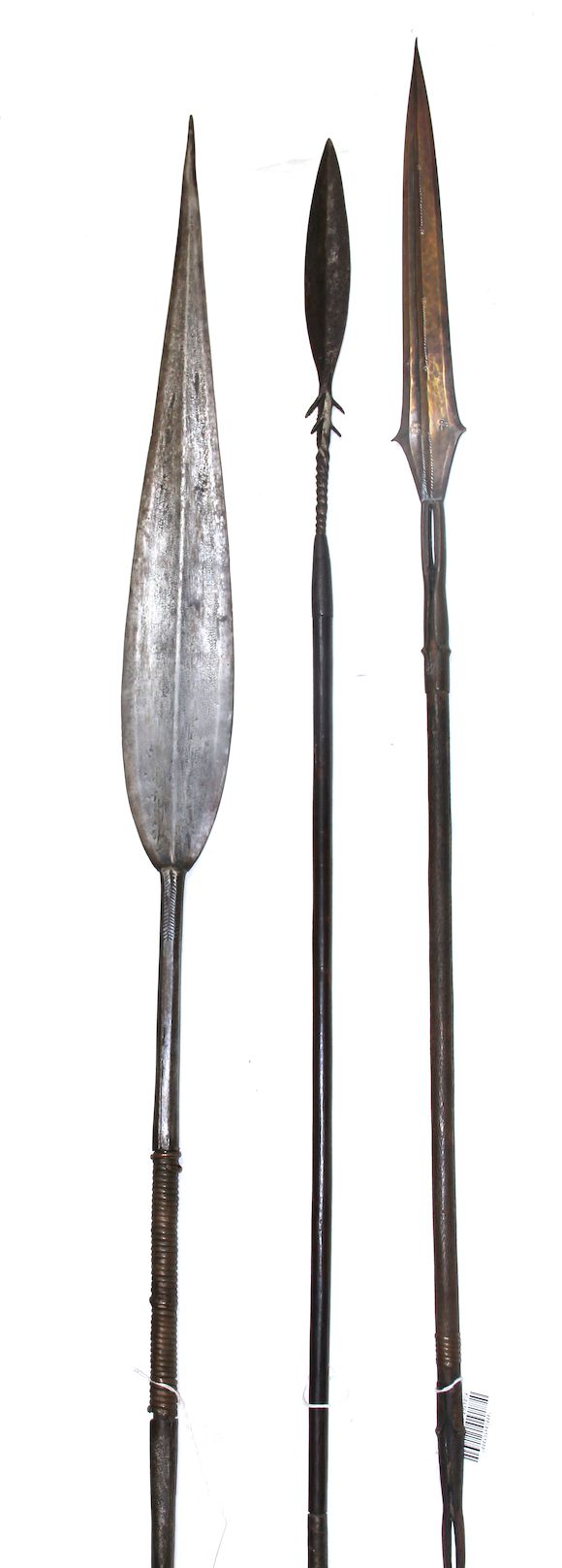 Bonhams : A lot of three African spears